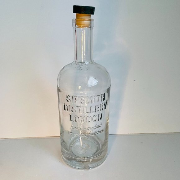 Vintage | Art | Sipsmith Distillery London Embossed Clear Glass Empty ...